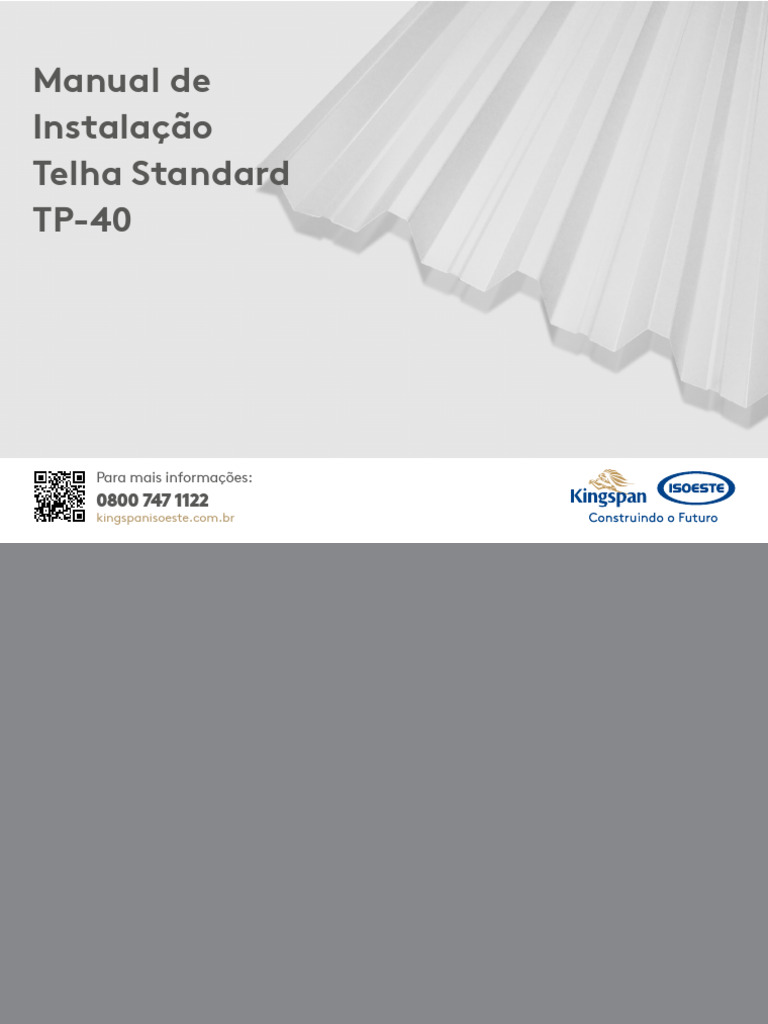 Manual de Instalacao Telha Standard TP 40 | PDF | Parafuso | Guindaste ... Manual de Instalacao Telha Standard TP 40 | PDF | Parafuso | Guindaste ...
