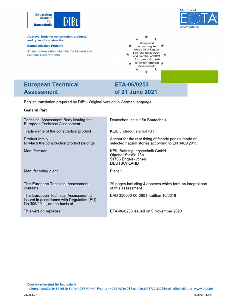 KEIL Natural Stone ETA 06-0253 2021.2 E | PDF | Screw