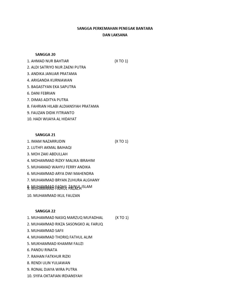 Sangga X To | PDF