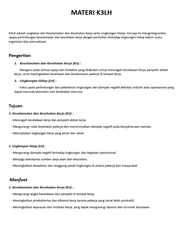 Materi K3LH | PDF