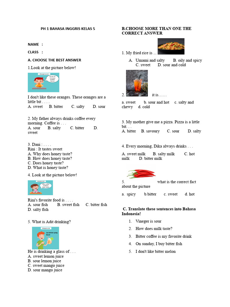 Soal Penilaian Harian Kelas 5 | PDF Soal Penilaian Harian Kelas 5 | PDF
