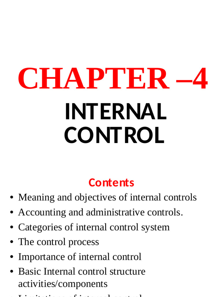 Auditing Chapter 4 - Internal Control | PDF | Internal Control | Audit