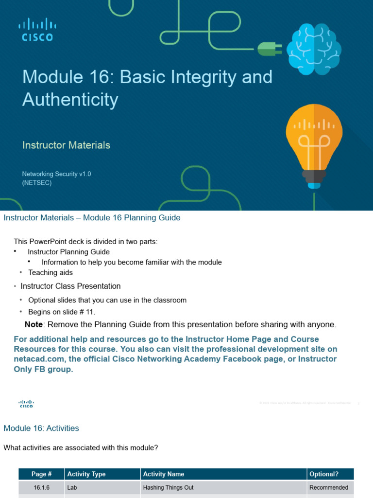 Module 16 Basic Integrity and Authenticity | PDF | Public Key ...