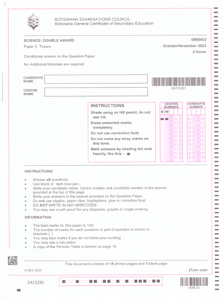 Bgcse Sda Paper 3 2023 | PDF