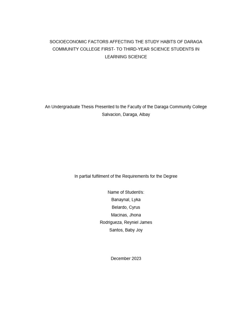 Research Paper Manuscript | PDF | Socioeconomic Status | Behavioural ...