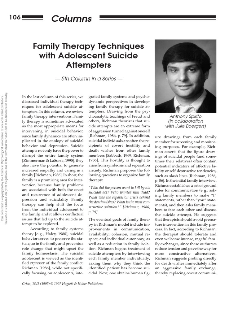 23 Family Therapy Techniques | PDF | Psychotherapy | Cognitive ...