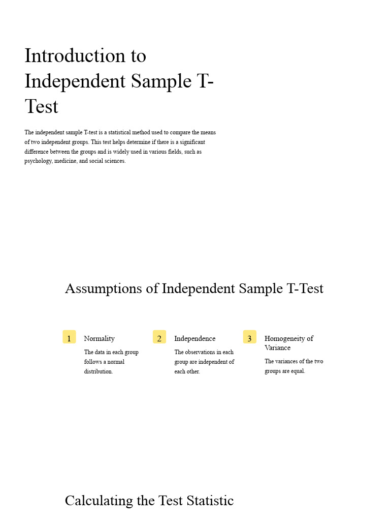 Introduction To Independent Sample T Test | PDF | Student's T Test ...