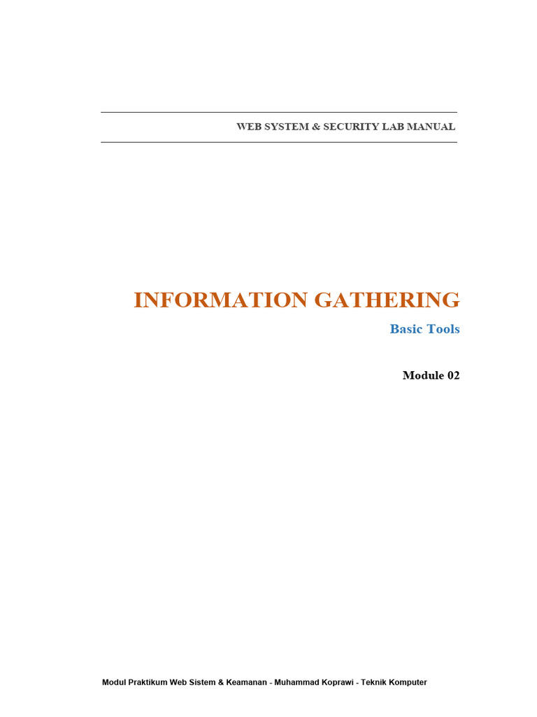 Panduan Alat Information Gathering | PDF | Komputer