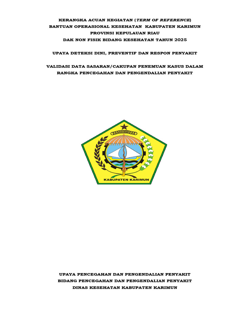 KAK Validasi Data Dasar Cakupan 2025 | PDF