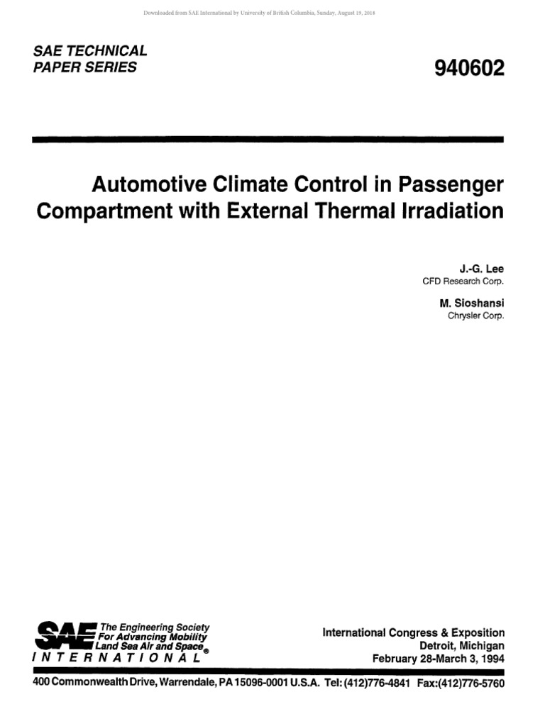 Automotive Climate Control With External Thermal | PDF | Heat Transfer ...