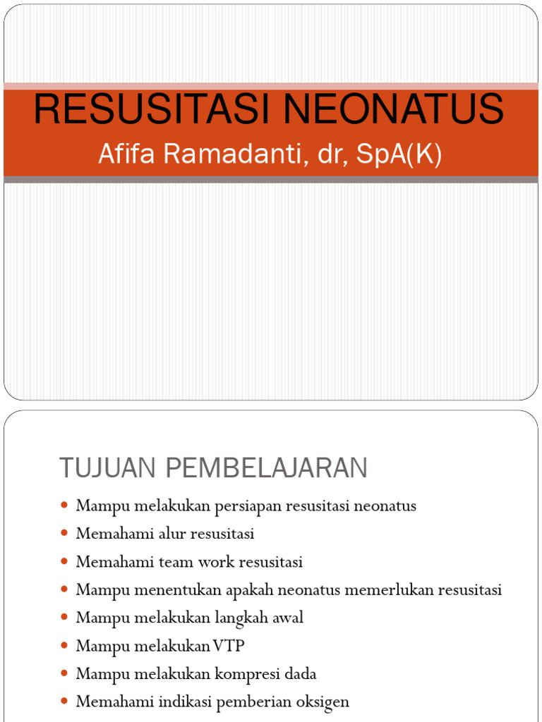 Resusitasi BHD Neonatus - Dr. Afifa | PDF