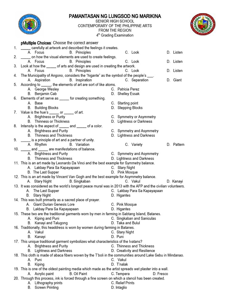 4th-Grading-Examination-contemp.art | PDF