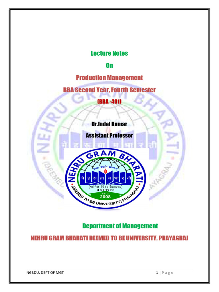 Production Management-BBA-IV | PDF | New Product Development