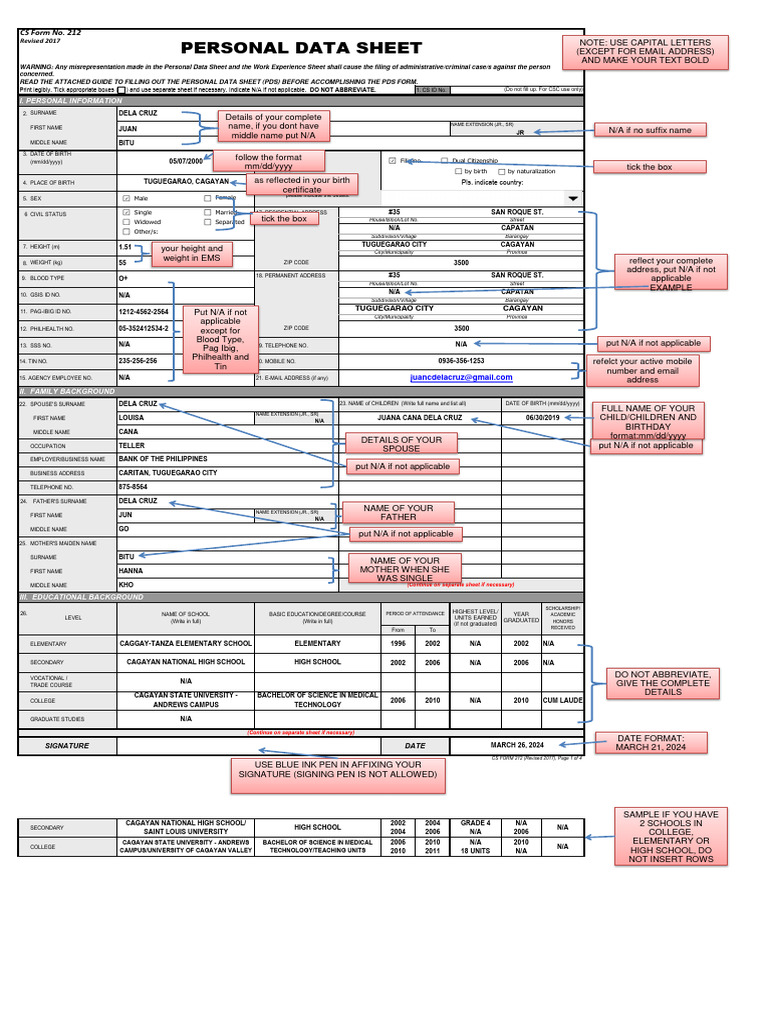 PDS Blank - INSTRUCTION | PDF