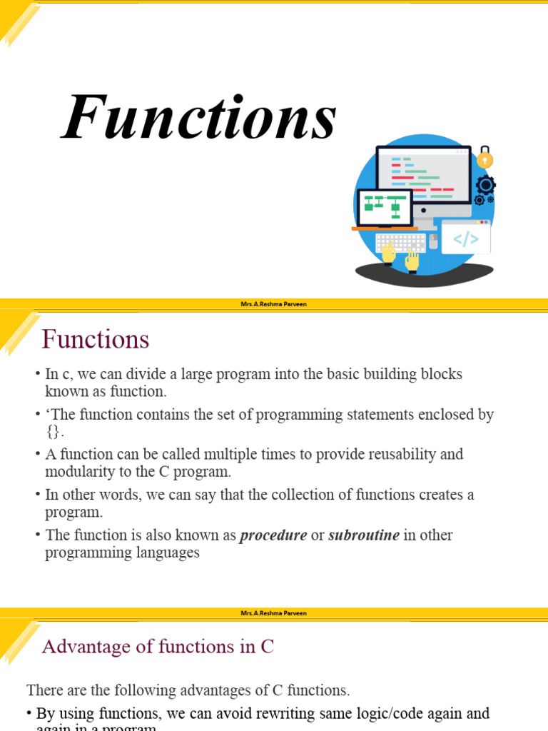 C Functions Module Ii Pdf Parameter Computer Programming Integer Computer Science