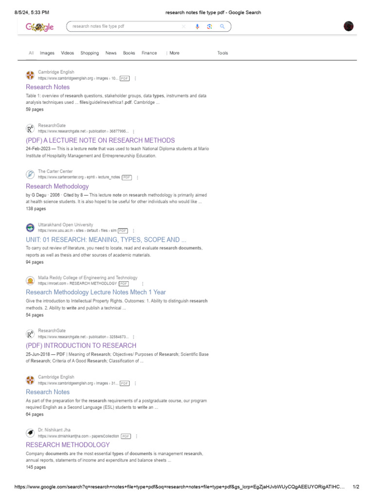 Google Scholar Research Notes Guide | PDF | Methodology | Information ...
