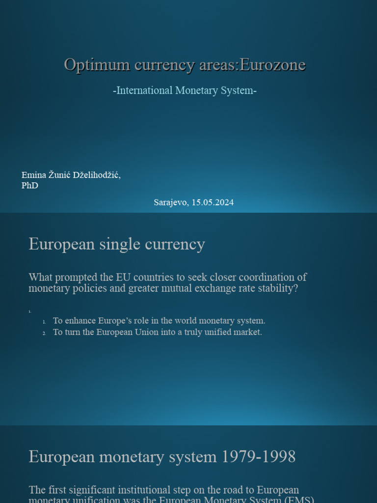 L8-Optimum Currency Areas | PDF | Maastricht Treaty | Exchange Rate