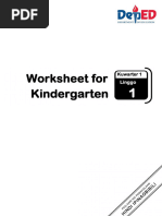 Kindergarten Learning Activity Sheet Q3 Week 1 | PDF