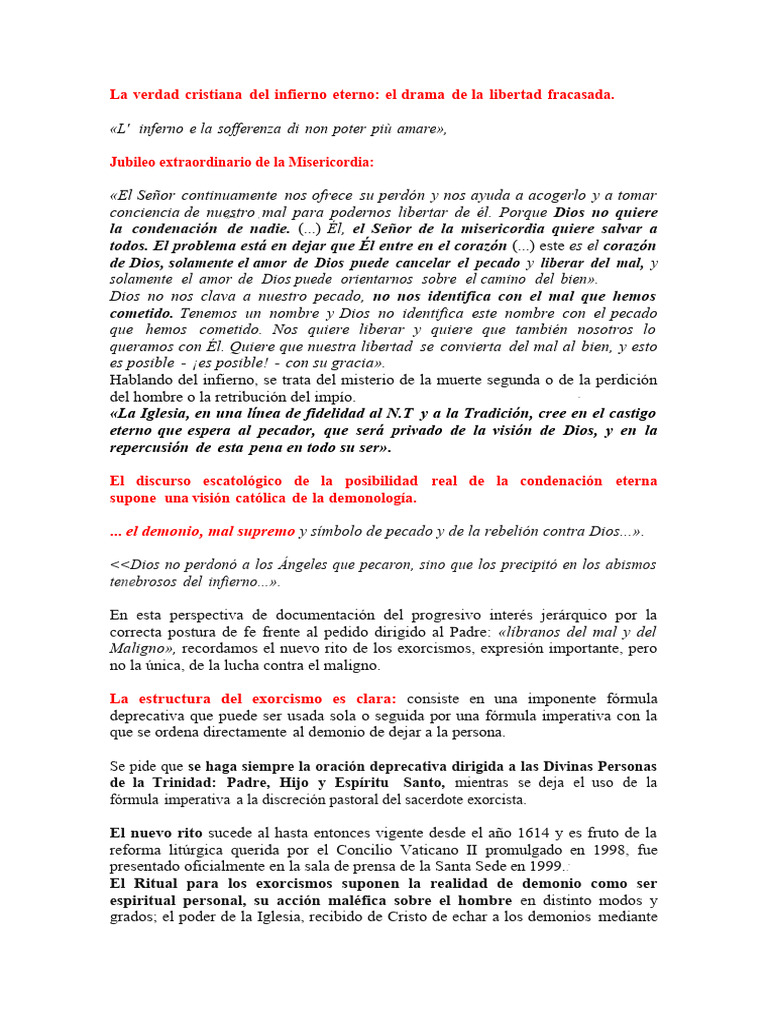 La Misericordia y el Infierno Eterno | PDF | Pecado | Infierno