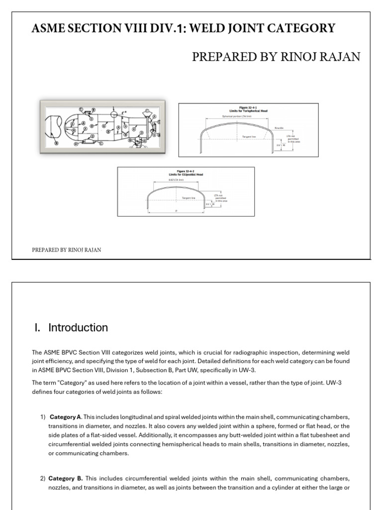 ASME VIII Div.1 Weld Joint Categories | PDF | Sphere | Geometric Shapes