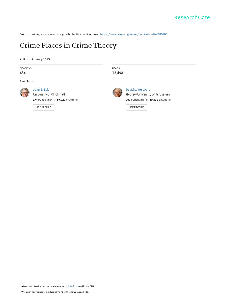 Crime Places in Crime Theory | PDF | Crimes | Crime & Violence