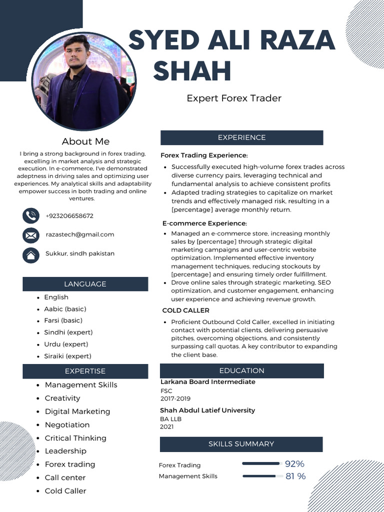 Syed Ali Raza Shah CV | PDF | Foreign Exchange Market | E Commerce