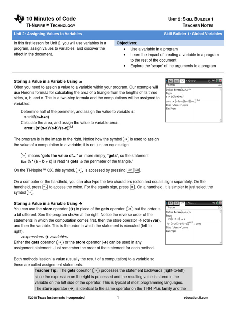 Unit 2 SB1 - Nspire - Teacher | PDF | Area | Variable (Computer Science)