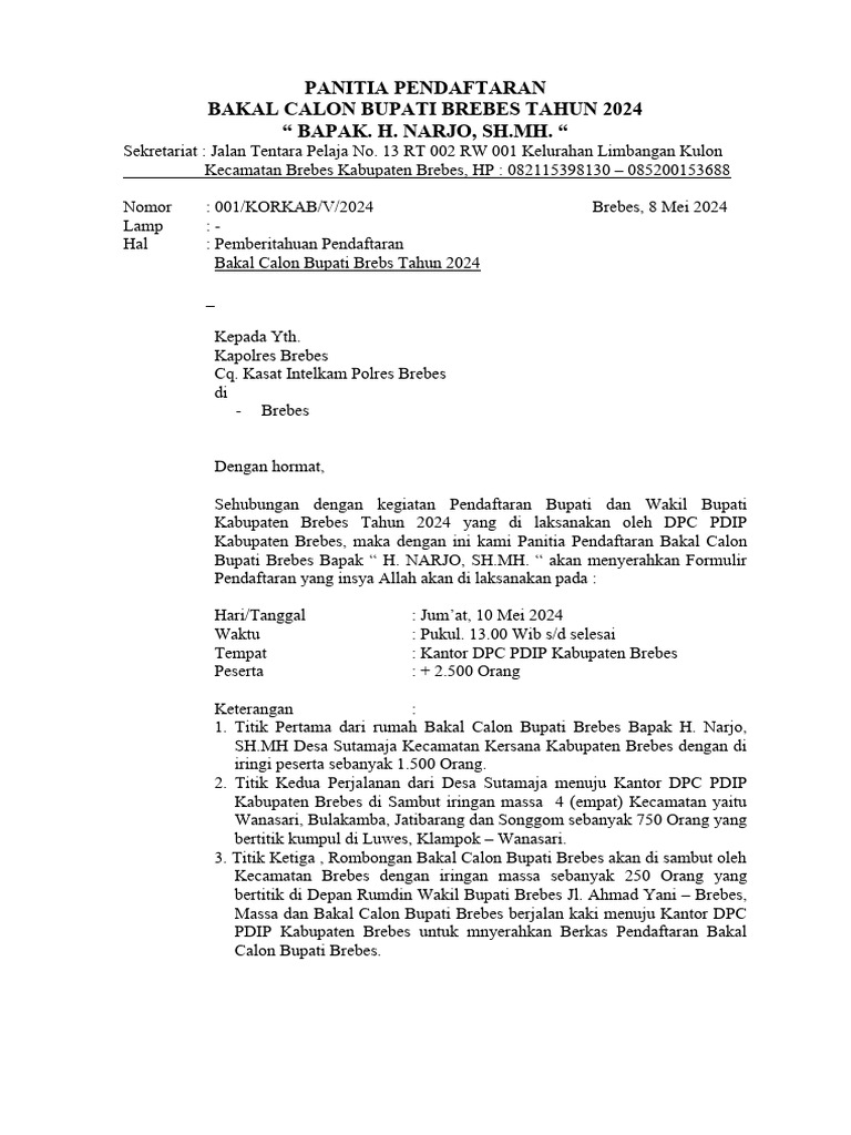 Panitia Pendaftaran Narjo | PDF