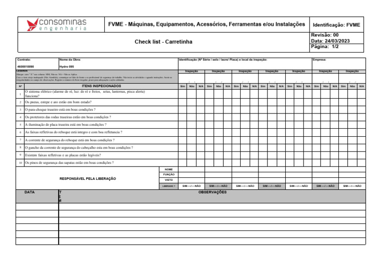 17 - FORM - HSE.017 - Check List - Rev00 | PDF