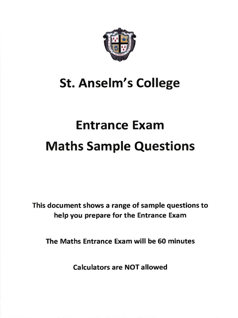 Maths Sample Questions | PDF