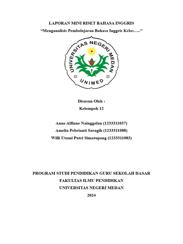 Laporan Mini Riset Bahasa Inggris Kelompok 12 | PDF | Kesehatan Holistik