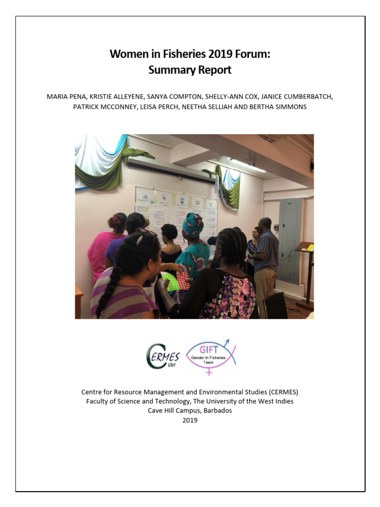 Women in Fisheries - Forum - 2019 - Summary - Report - 27 - May - 2019 ...