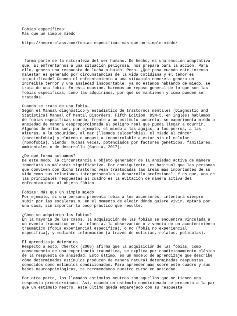 FOBIAS | PDF | Fobia | Ansiedad