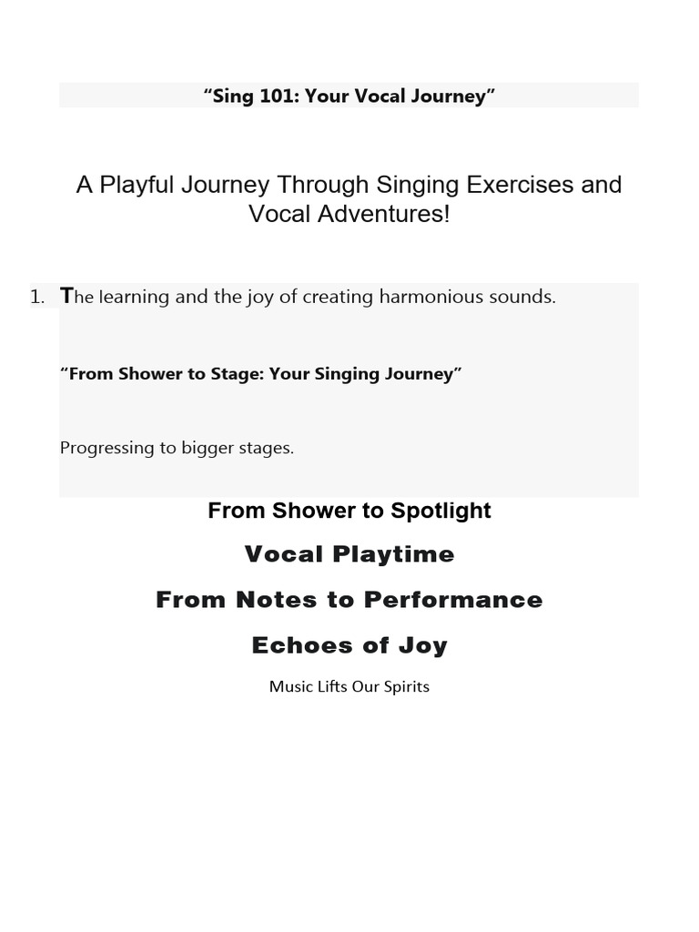 Vocal Exercises for Singing Mastery | PDF | Singing | Harmony