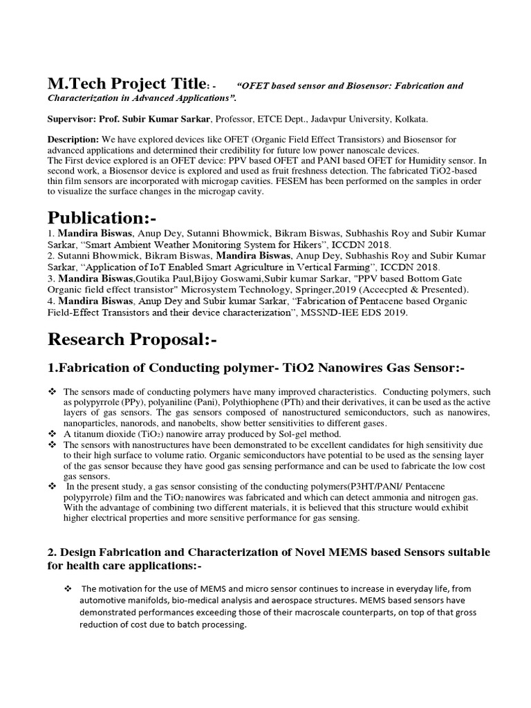 Mandira Biswas - Necessary Details | PDF | Field Effect Transistor | Nanotechnology