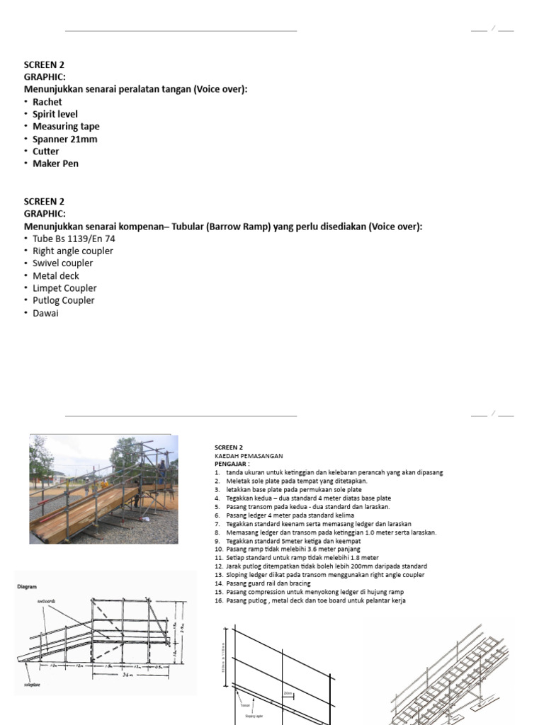 Pemasangan Scaffolding Barrow Ramp | PDF