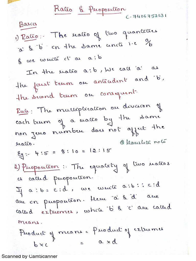 Ratio and Proportions by Harshith | PDF