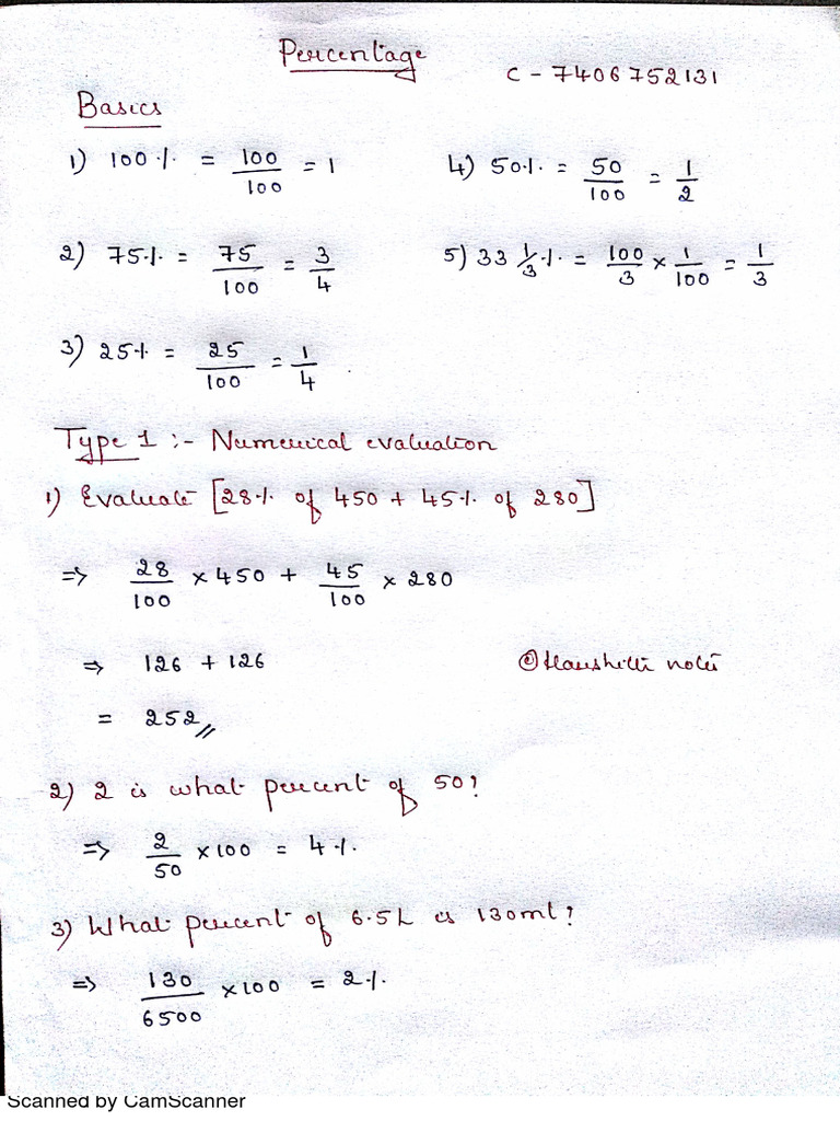 Percentage by Harshith | PDF