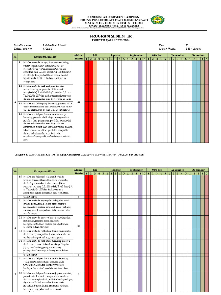 Program Semester PAi 2023 | PDF