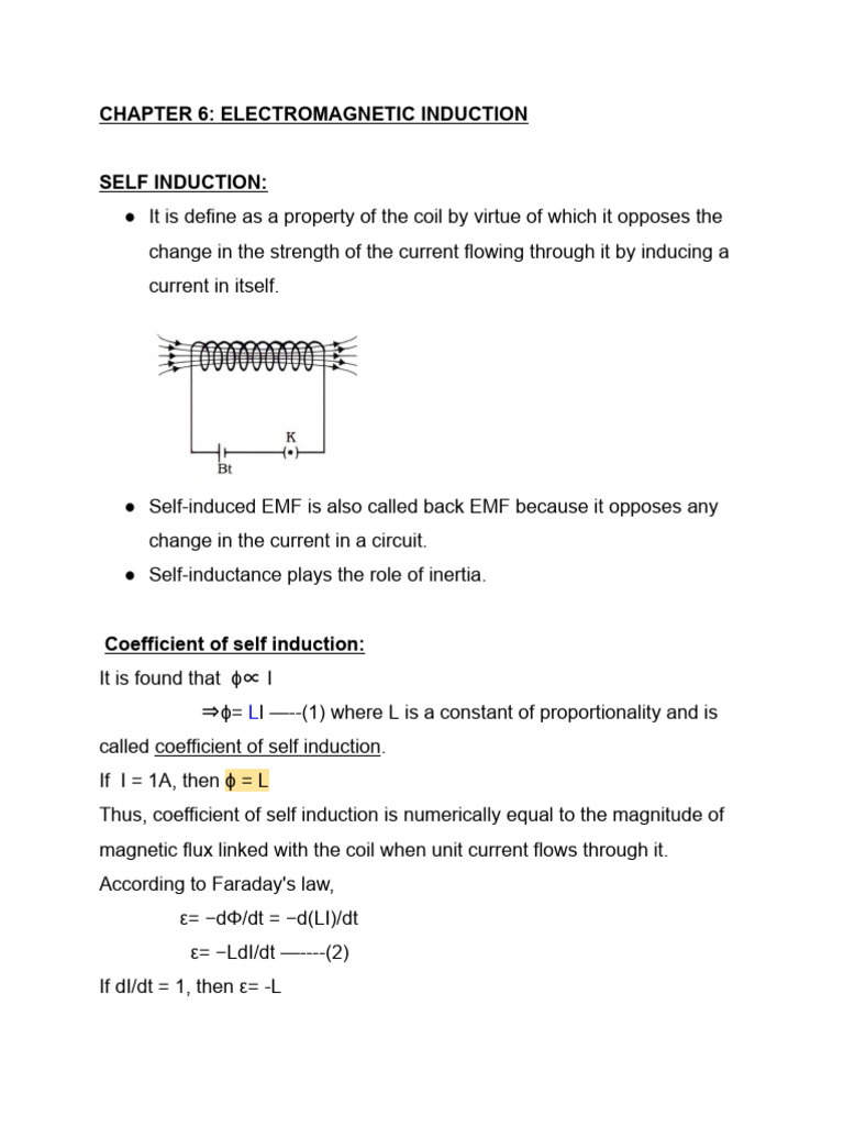Chapter 6 - Electromagnetic Induction | PDF | Inductor | Electromagnetic Induction