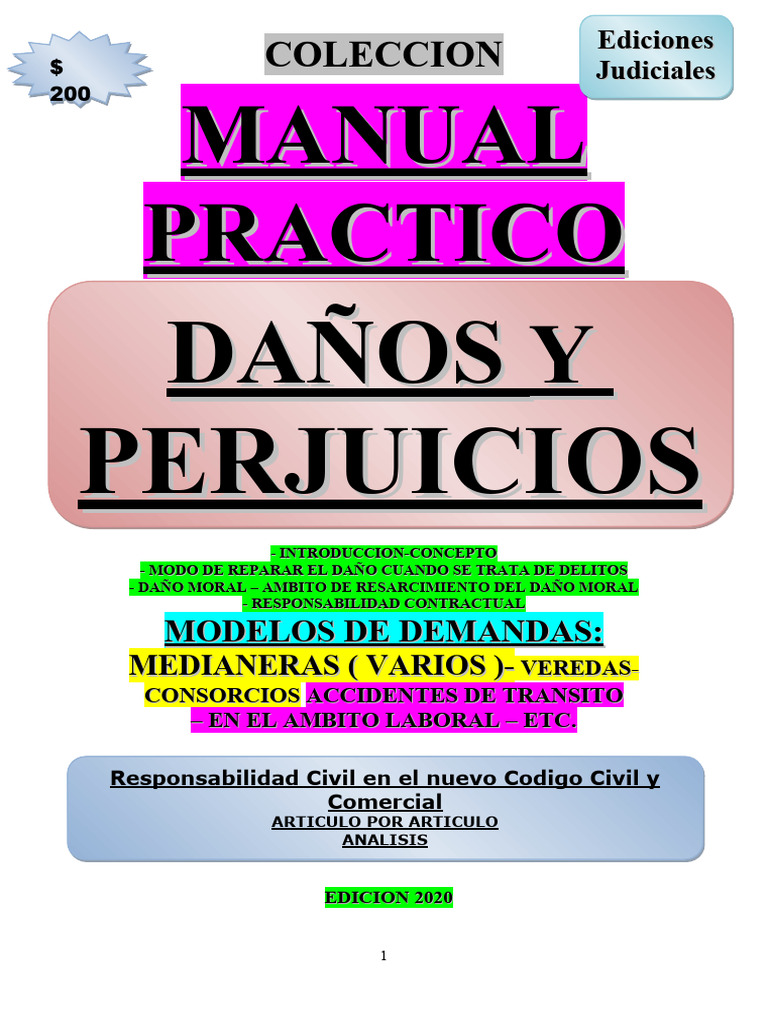 Manual Practico Daã - Os y Perjuicios Final | PDF | Daños y perjuicios | Bienes (Ley)