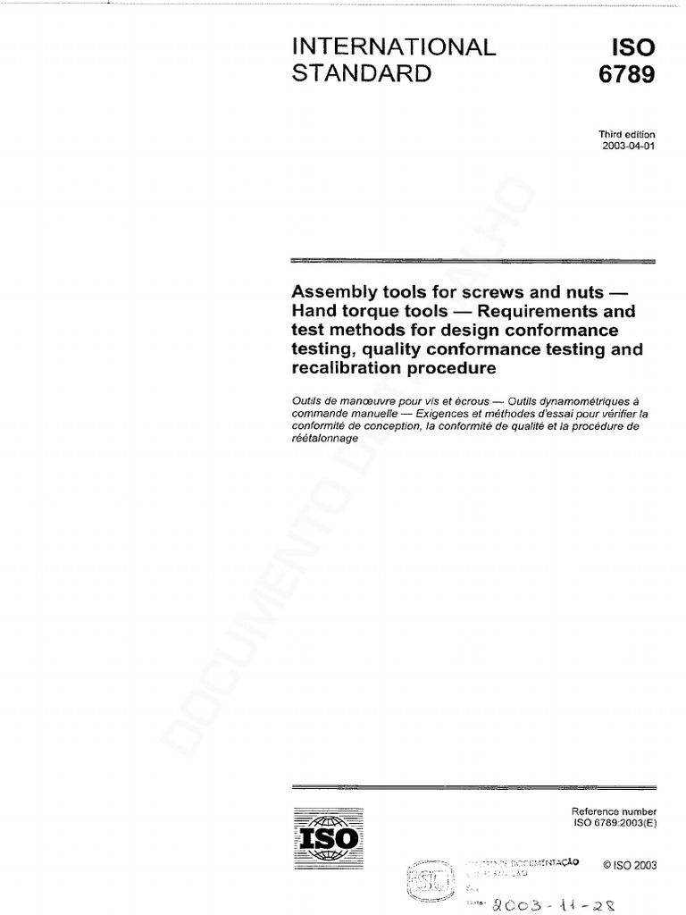 Iso 6789 - 2003-Abr Torque | PDF
