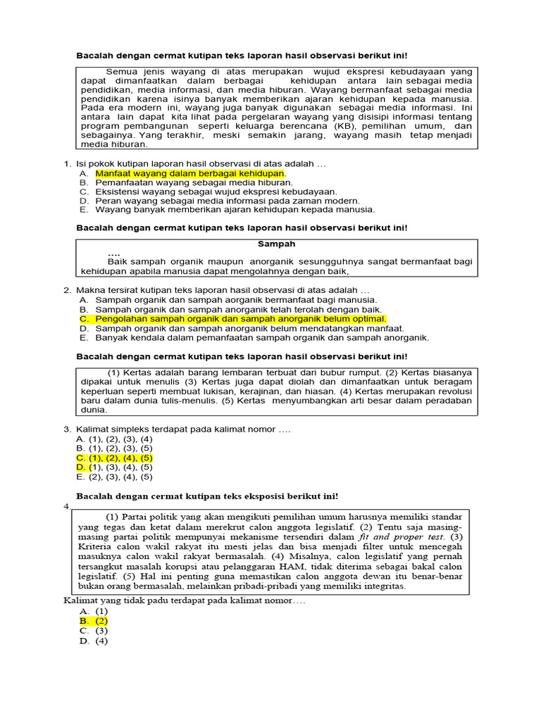 SOAL USEK 21 Lat Salinan | PDF