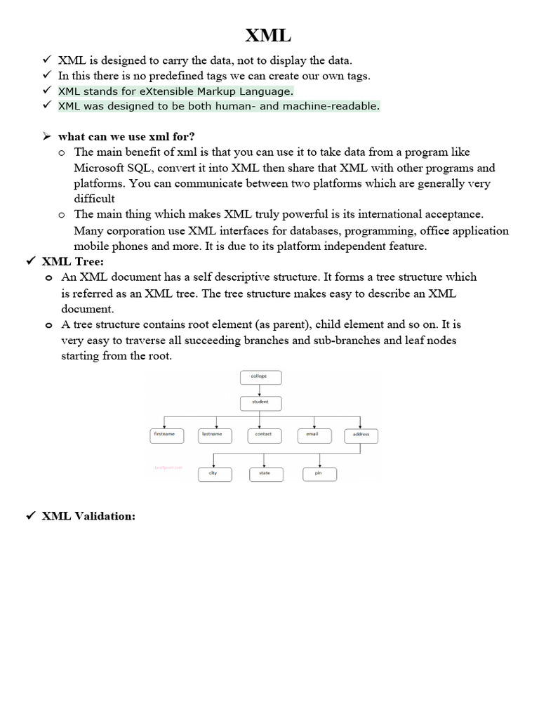 Understanding XML: Structure and Uses | PDF
