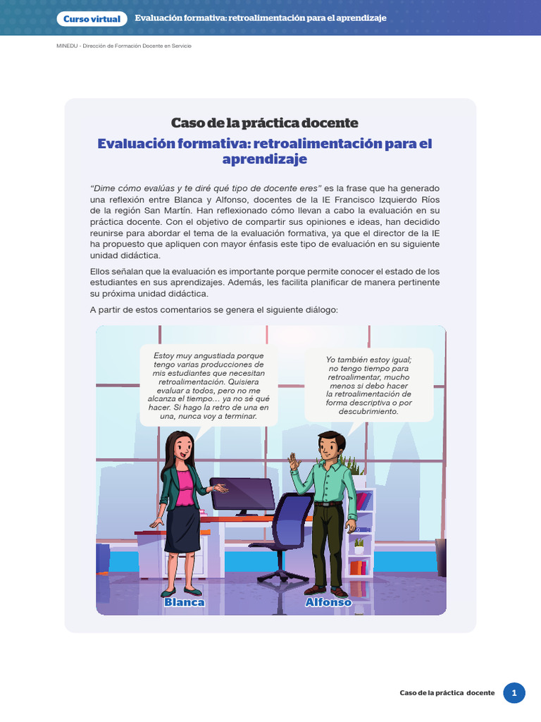 3. Caso de La Práctica Curso Evaluación Formativa | PDF | Evaluación | Enseñando