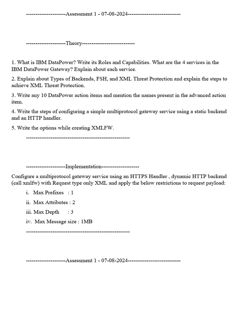Datapower Tasks | PDF