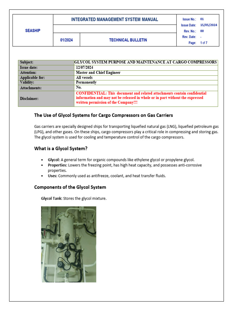 01.24 Tech Bulletin - Glycol System | PDF | Gases | Process Engineering