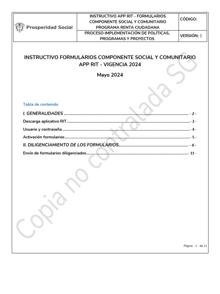 RIT - Instructivo Formularios Componente Social | PDF | Aplicación movil | Google Play