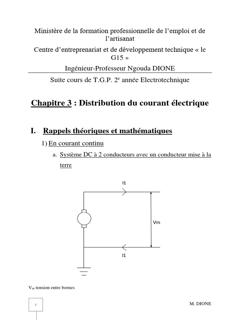 Distribution Électrique: Théorie et Schémas | PDF | Courant continu ...