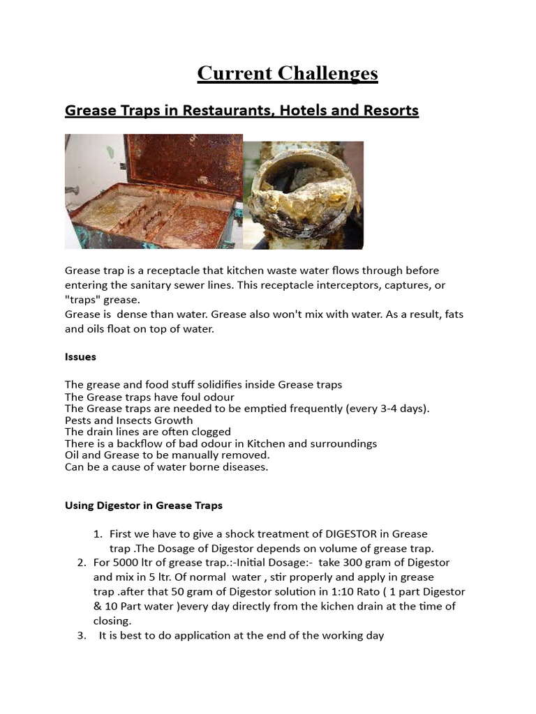 Grease Trap Solutions for Restaurants | PDF | Cooking, Food & Wine